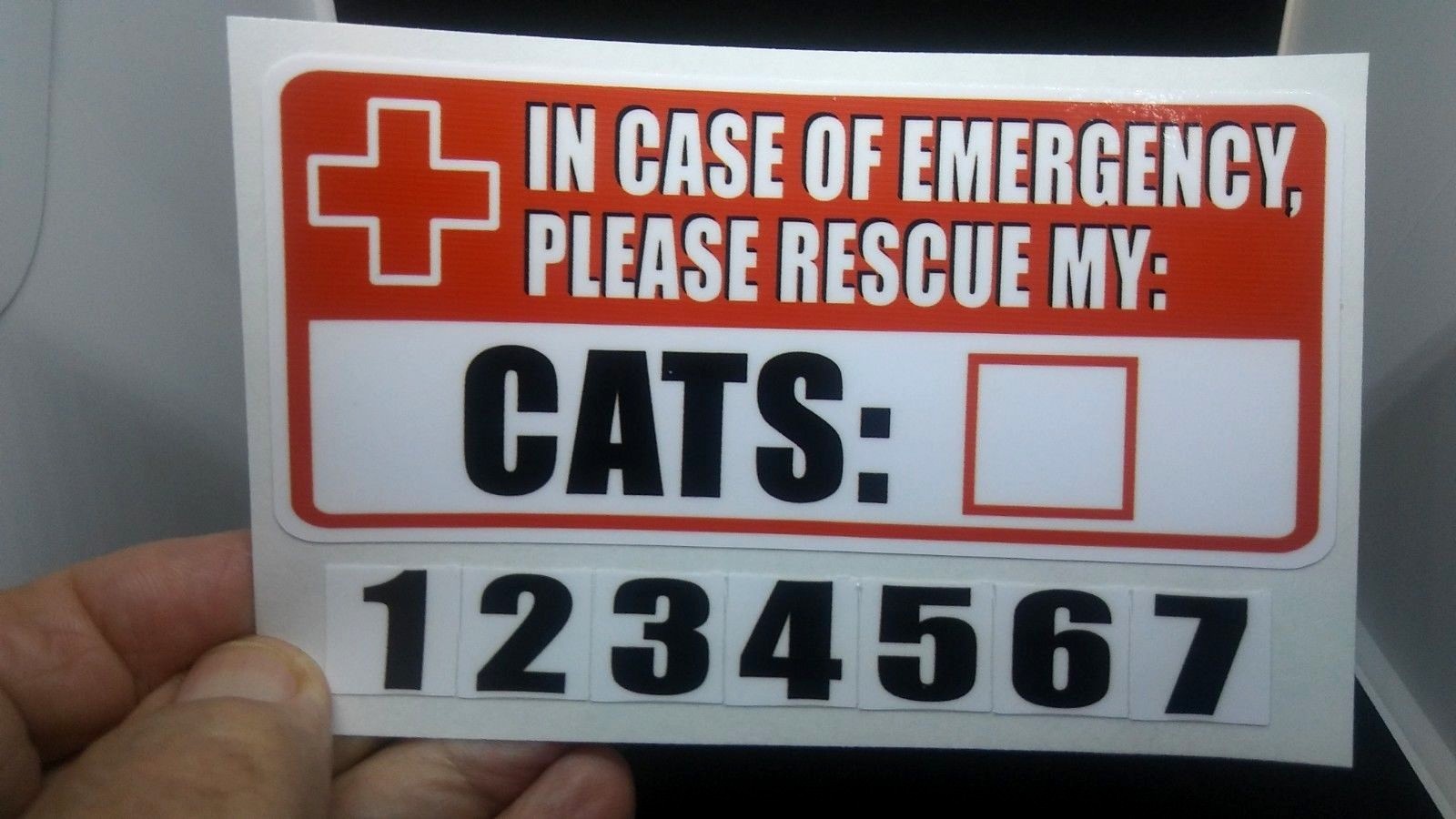 CAT EMERGENCY RESCUE STICKER, Vinyl Pet Fire Safety Alert Decal/Sticker ...