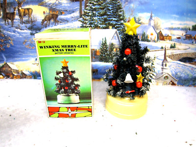 Vintage Battery WINKING MERRY LITE Light Up Christmas Tree (839) | eBay