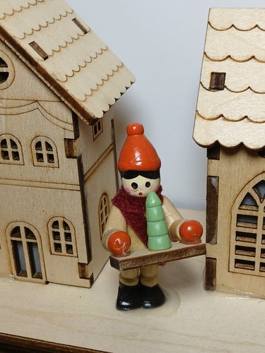 Wooden Christmas Advent Calendar German Style LED Battery Powered 24 ...