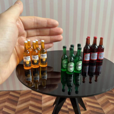 lot 15 pcs 1:6 Dollhouse Miniature Drink Beer Alcohol Liquor Bottle Bud ...