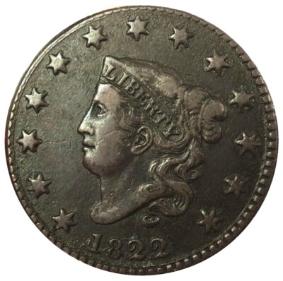 1822 LARGE CENT MATRON HEAD COIN EXTRA FINE CONDITION | eBay