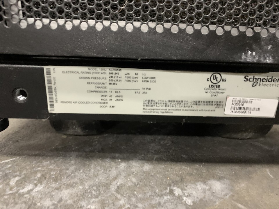 SCHNEIDER APC InRow SC Air Cooled ACRD100 | eBay