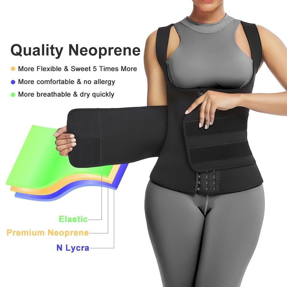 Women's Black XXL Tummy-Control Corset Shapewear with Chest Support & 3 ...