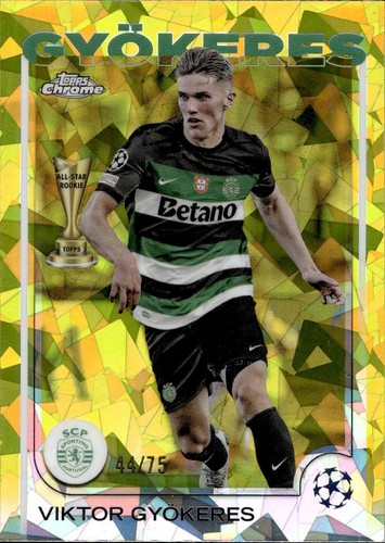 Viktor Gyökeres - 2024-25 Topps Chrome Sapphire - Numbered /75 - Yellow ...
