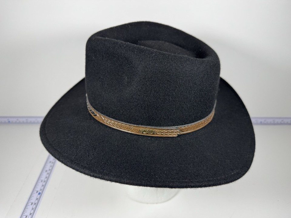 Scala Outback Four Seasons Wool Felt Hat Size S Crushable Black Dorfman ...