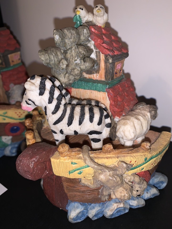 Noah's Ark Musical Bookends Religious Animals Vintage | eBay