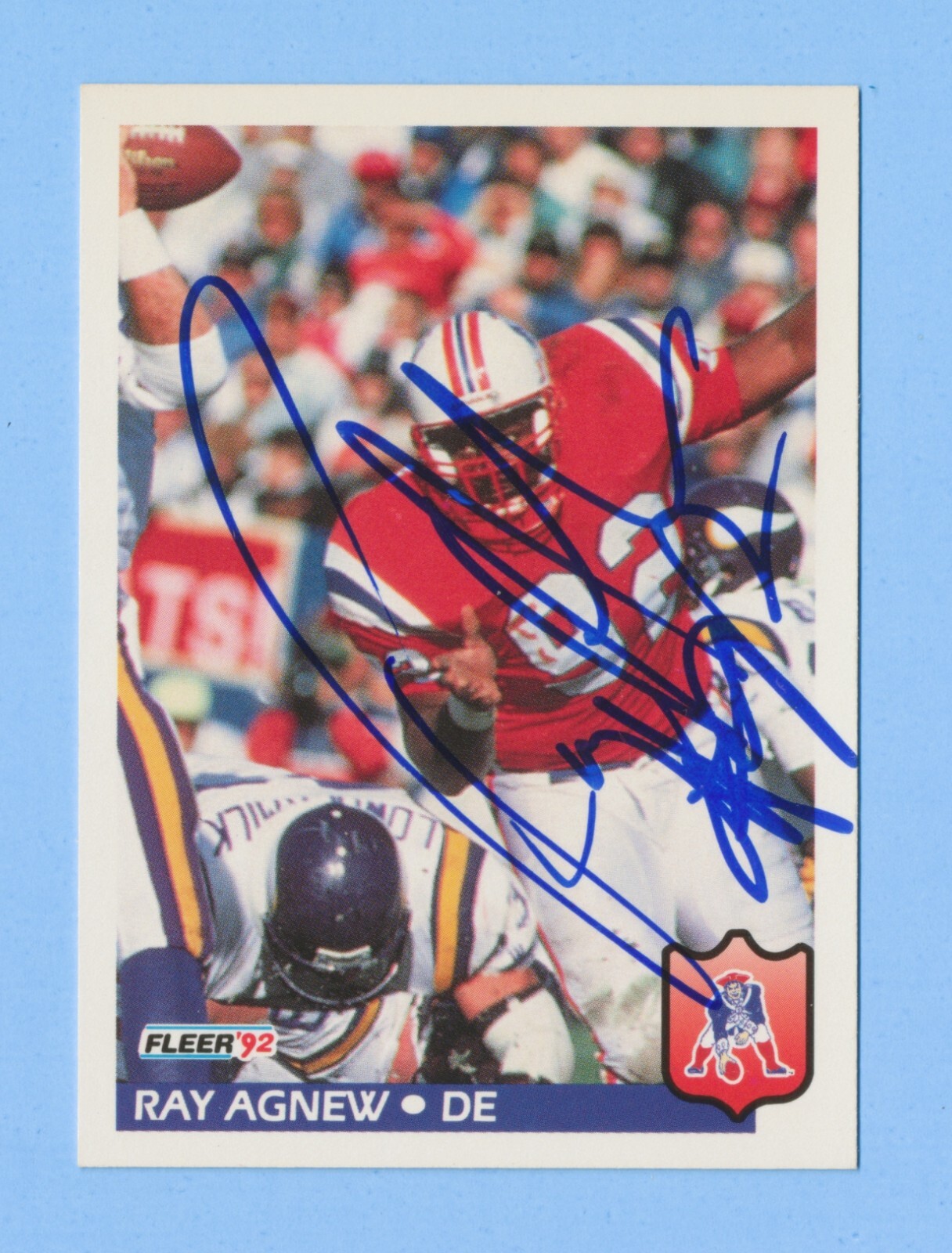 Ray Agnew - Signed/Autographed - 1992 Fleer Card #254 - New England ...
