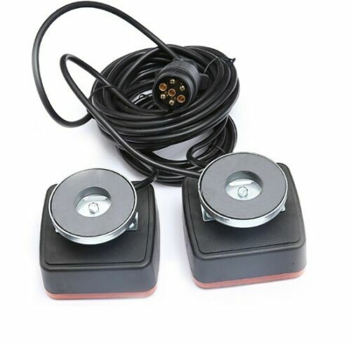 2 Magnetic 12V Trailer Tail Lights 4 Functions 7.5m Cable + ECE E11 ...
