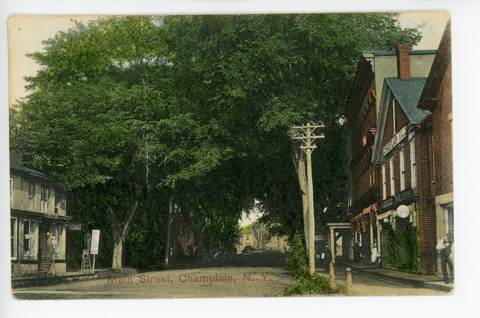 Main Street CHAMPLAIN NY Rare Hand-Colored Antique Signs (Fold) 1911 | eBay