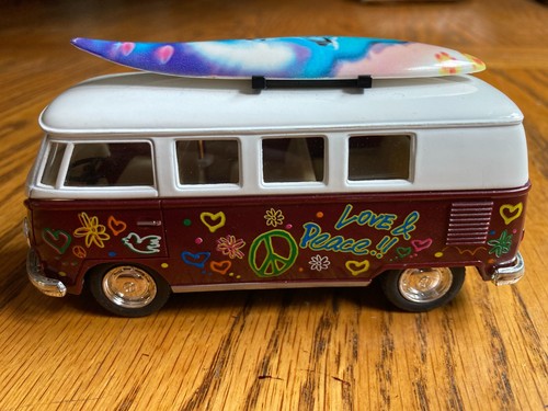 Kinsmart KT #5060 VW 1962 Volkswagen Classic Peace Love Bus with Surf ...