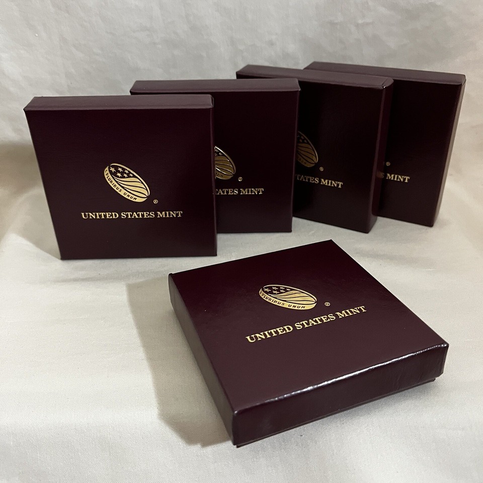 5 US Mint Gift Cases for 1/10 oz Gold American Eagle Coin Capsule Case ...