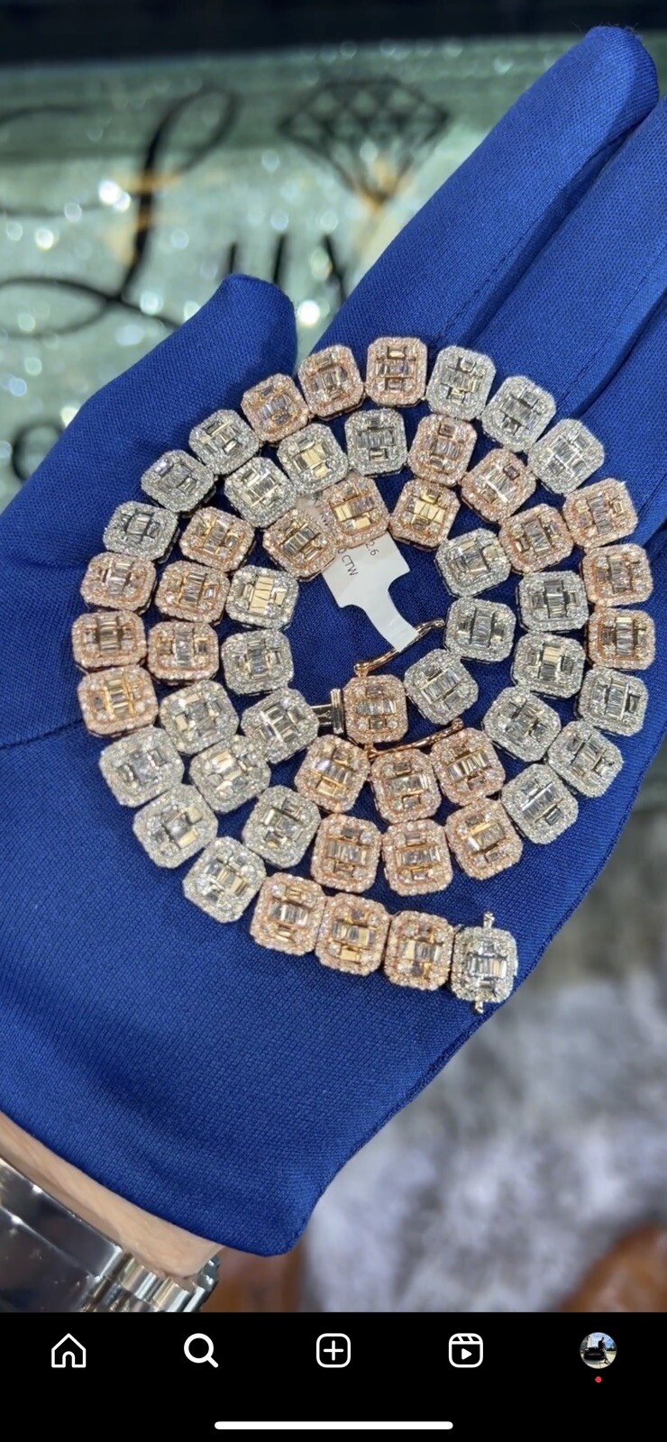 10k gold diamond tennis chain - Gem