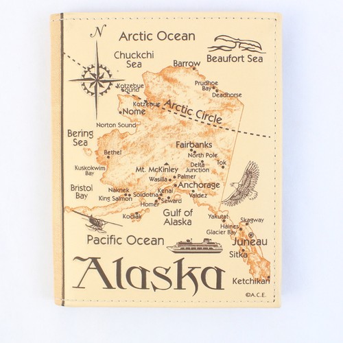 Alaska Map Alaskan Cruise Trip Faux Embossed Leather Photo Album Book ...