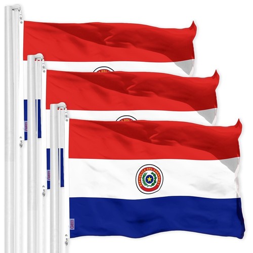 NEW G128 Paraguay Flag 3-Pack 3x5 FT, Paraguayan Printed 150D Polyester ...