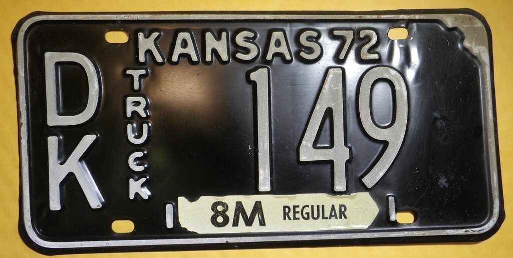 1972 Kansas Truck License Plate RP 149 Republic County 8m Regular Chevy ...