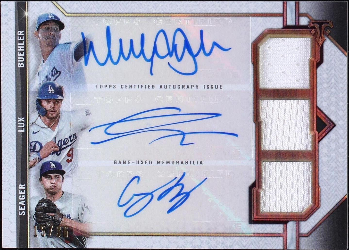 2021 Topps Triple Threads - Autograph Relic Combos Corey Seager, Walker ...