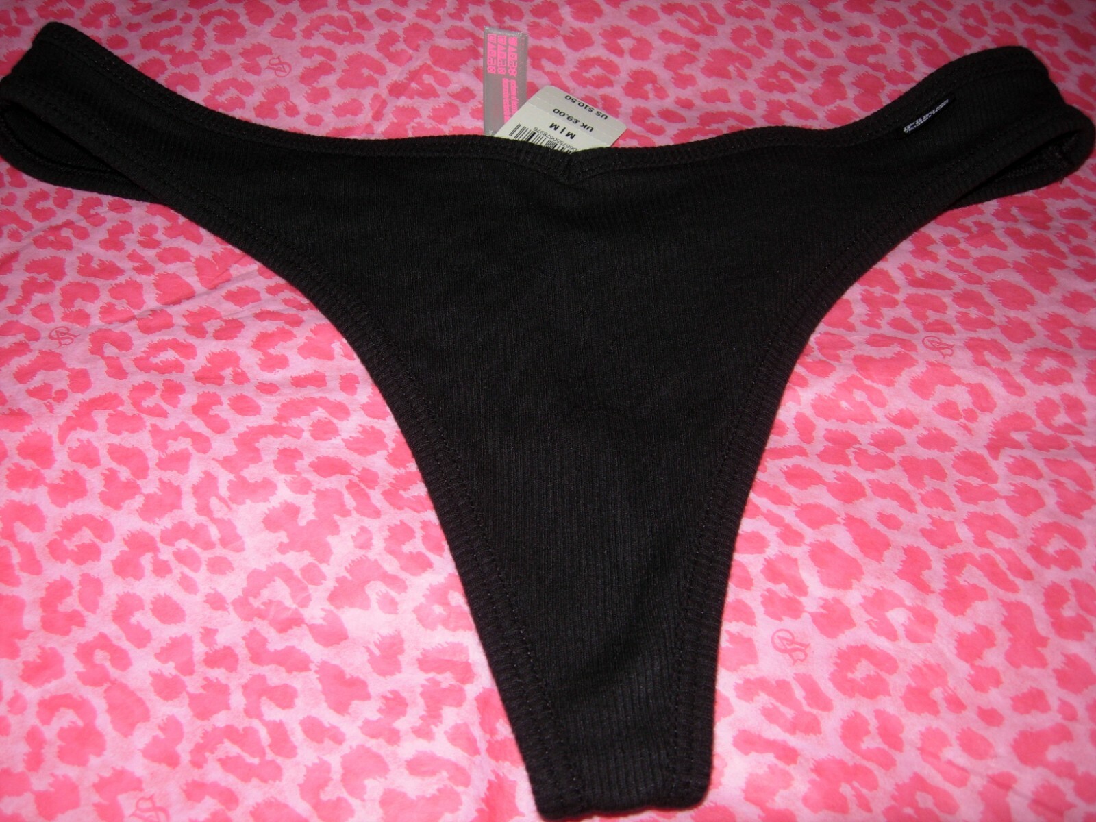 Victoria's Secret PINK Sexy Thong Ribbed V-Cut LOGO Classic Rare XS M ...
