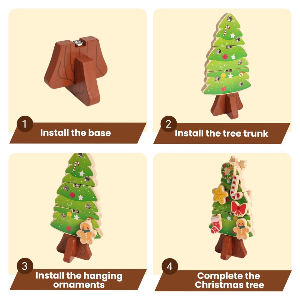Christmas Tree Snap Builders 2025 – Wooden Building Blocks, 3D Puzzle ...