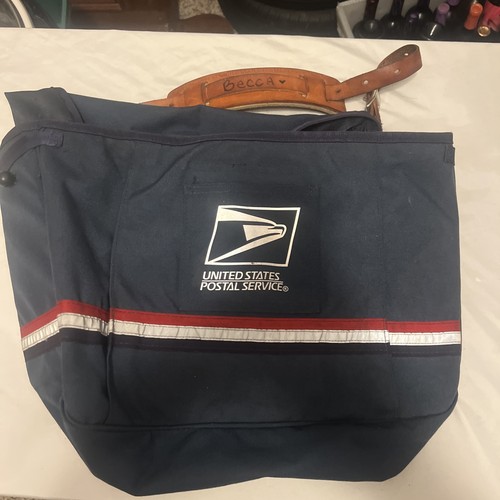 USPS Satchel Messenger Postal Carrier Mail Bag With Leather Straps | eBay