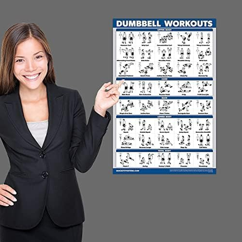 Dumbbell Workout Exercise Poster - Free Weight Body Building Gui | eBay