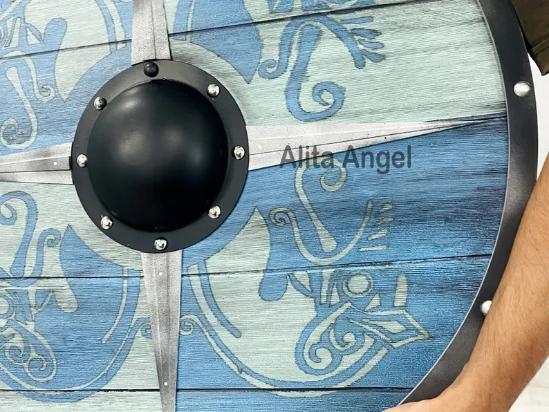 Four Dragon Medieval Shield Handmade Wooden Warrior Shield Cosplay ...