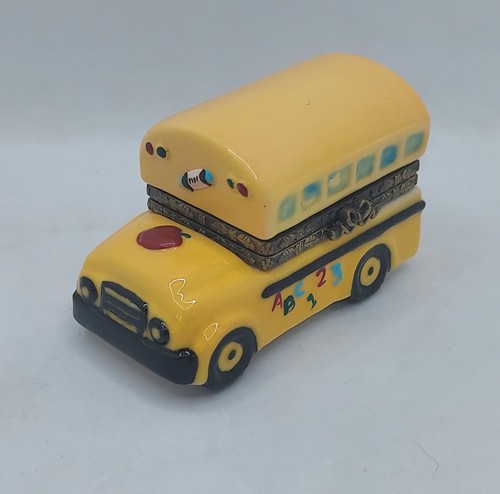 E&F Brown School Bus Ceramic Trinket Box | eBay