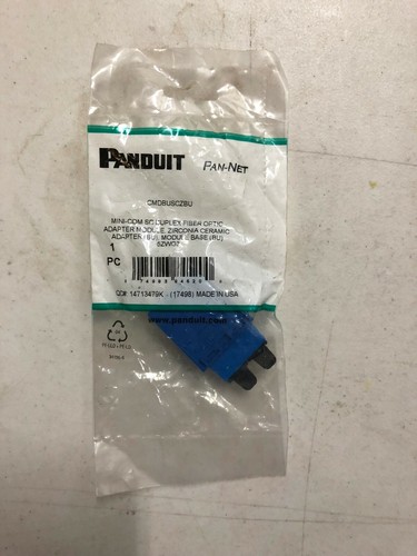 Panduit Mini-Com SC Duplex Fiber Optic Adapter Module, Blue CMDBUSCZBU ...