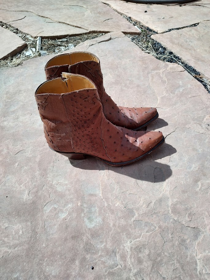 back at the ranch ostrich leather boots - Gem