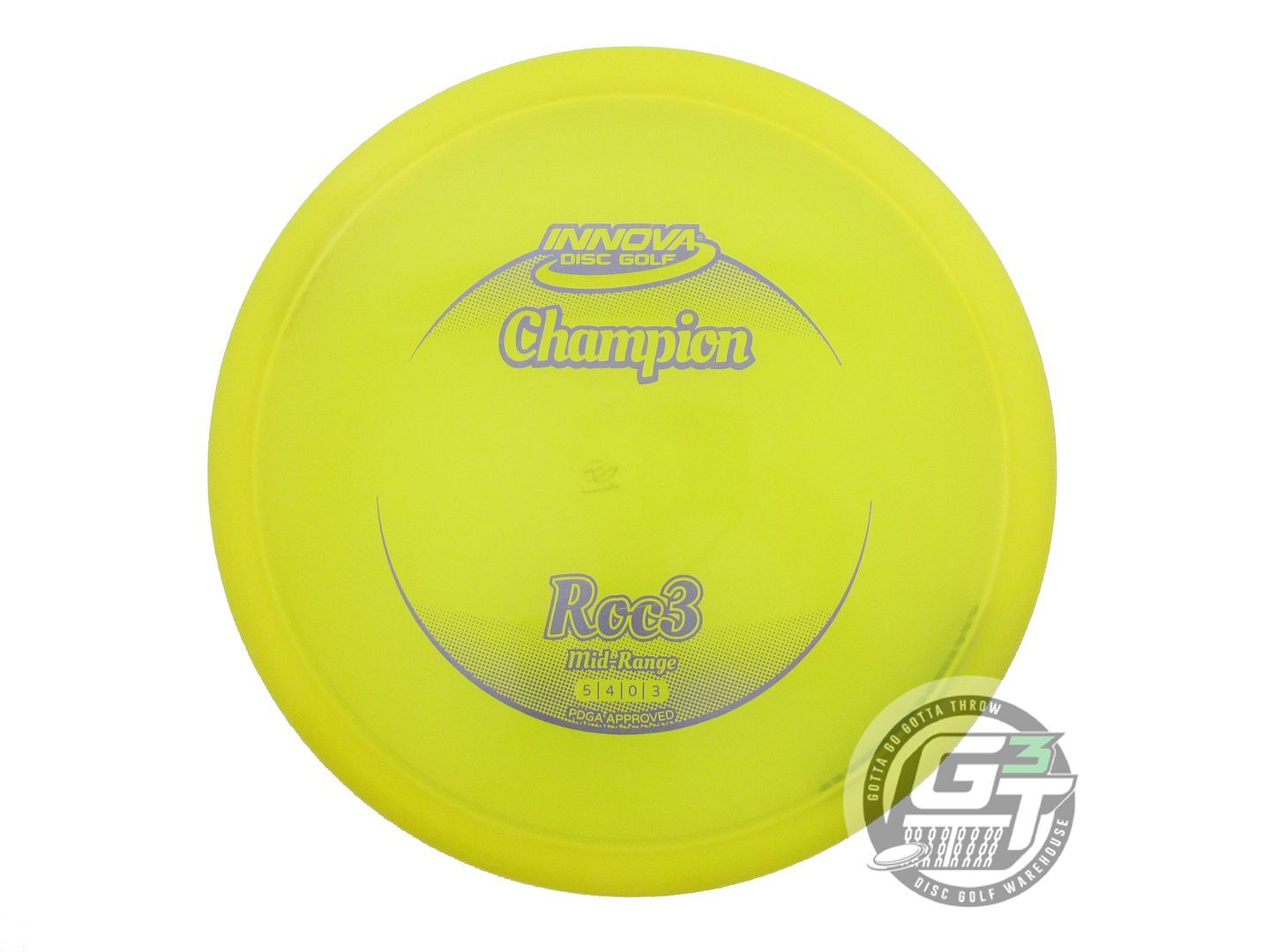 USED Innova Champion Roc3 180g Yellow Lilac Foil Midrange Golf Disc | eBay