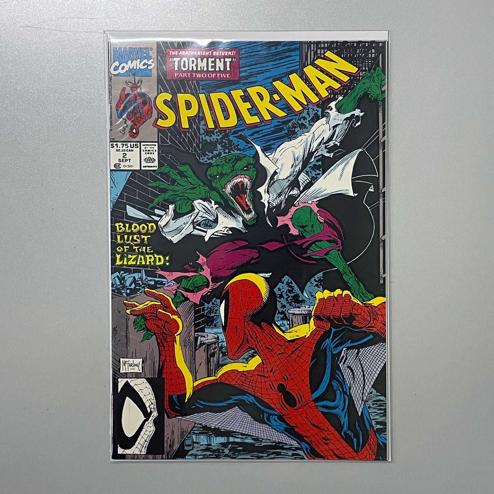 Spider-Man #2 (1990 Marvel Comic) Todd McFarlane, The Lizard in ...