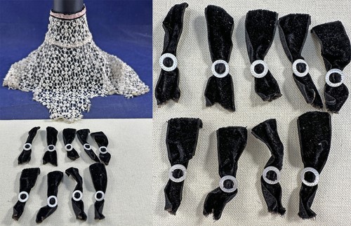 Victorian White Lace High Neck Collar Shirt Front Dickey Dress Trim MOP ...