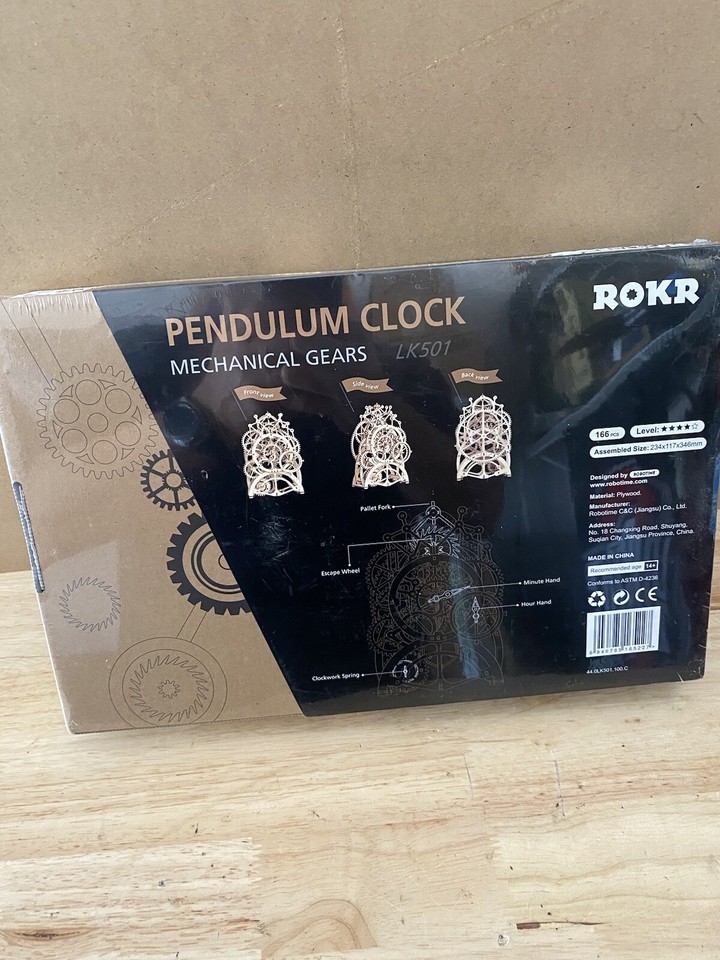 ROKR Pendulum Clock 3D Wooden Puzzle Toy DIY Mechanical Model Kits | eBay