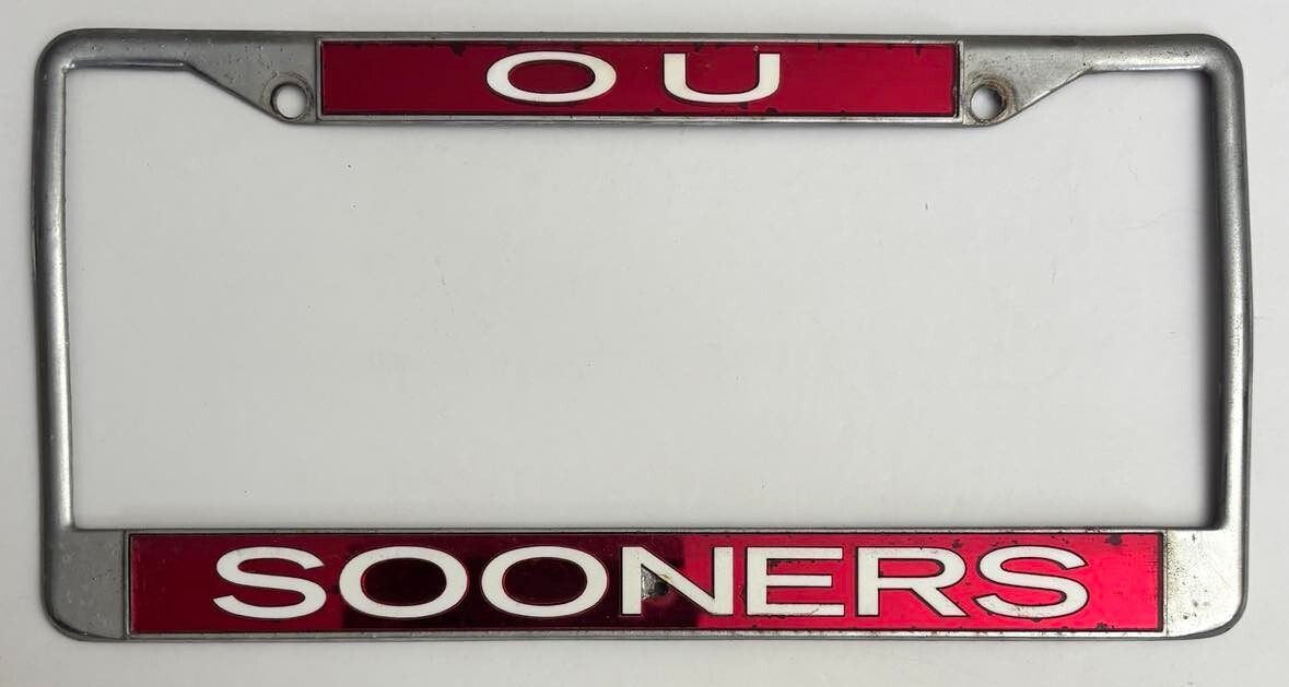 2000 RED & WHITE UNIVERSITY of OKLAHOMA SOONERS License Plate FRAME | eBay