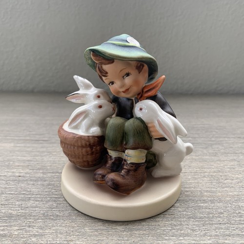 Vintage Goebel Hummel Figurine "Playmates" Boy with Bunnies Rabbits 58/ ...