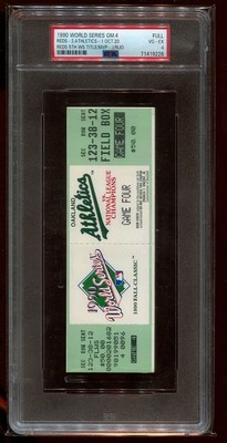 Reds Clinch 5th World Series - PSA Ticket 1990 Cincinnati Reds Full PSA ...