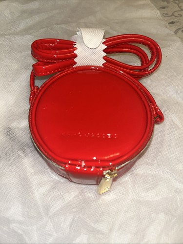 MARC JACOBS Mini 4" Red Patent Leather Crossbody Round Circle Canteen ...