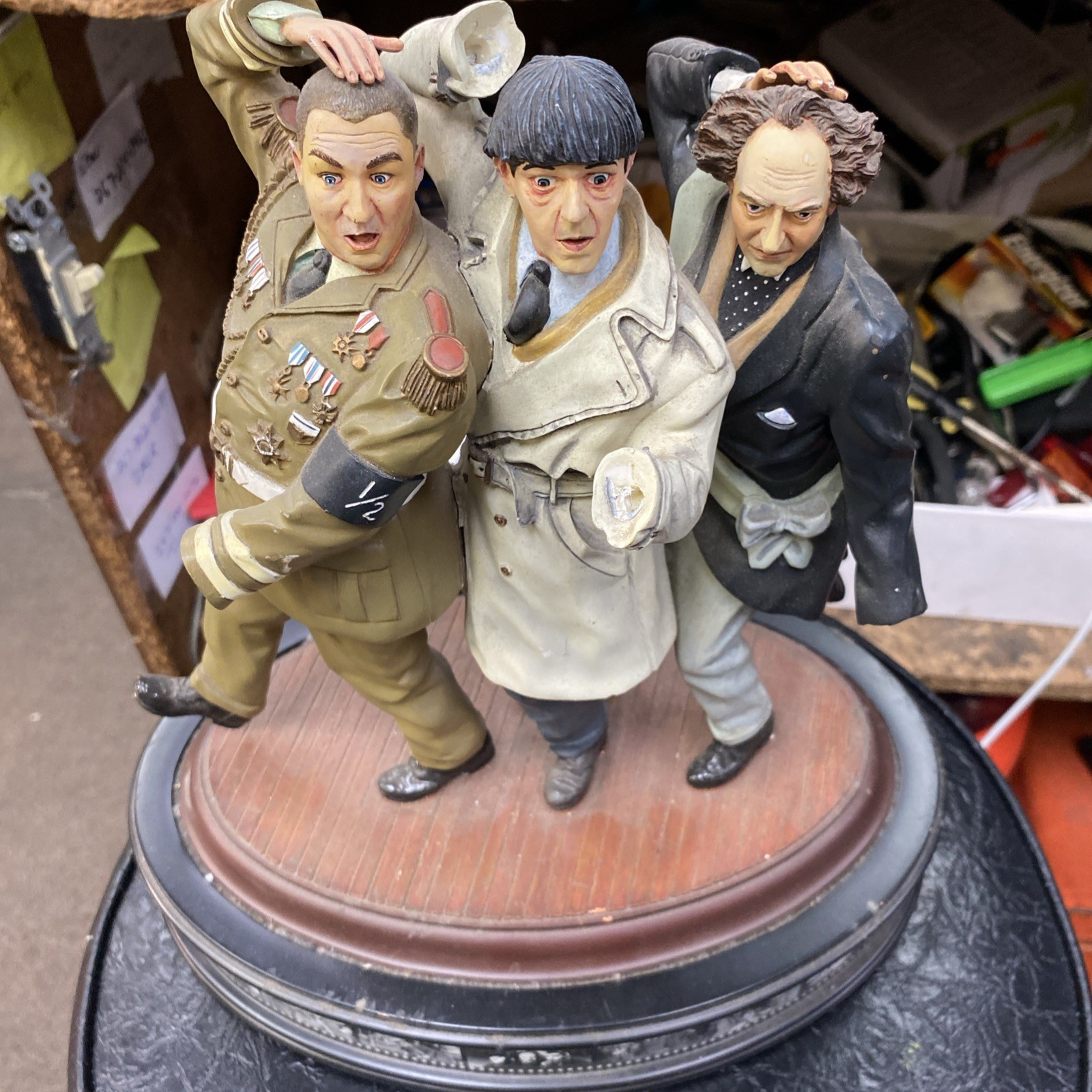 🔥THREE STOOGES FRANKLIN MINT STATUE NATZY SPY FIGURINE STATUE 4 Hands ...