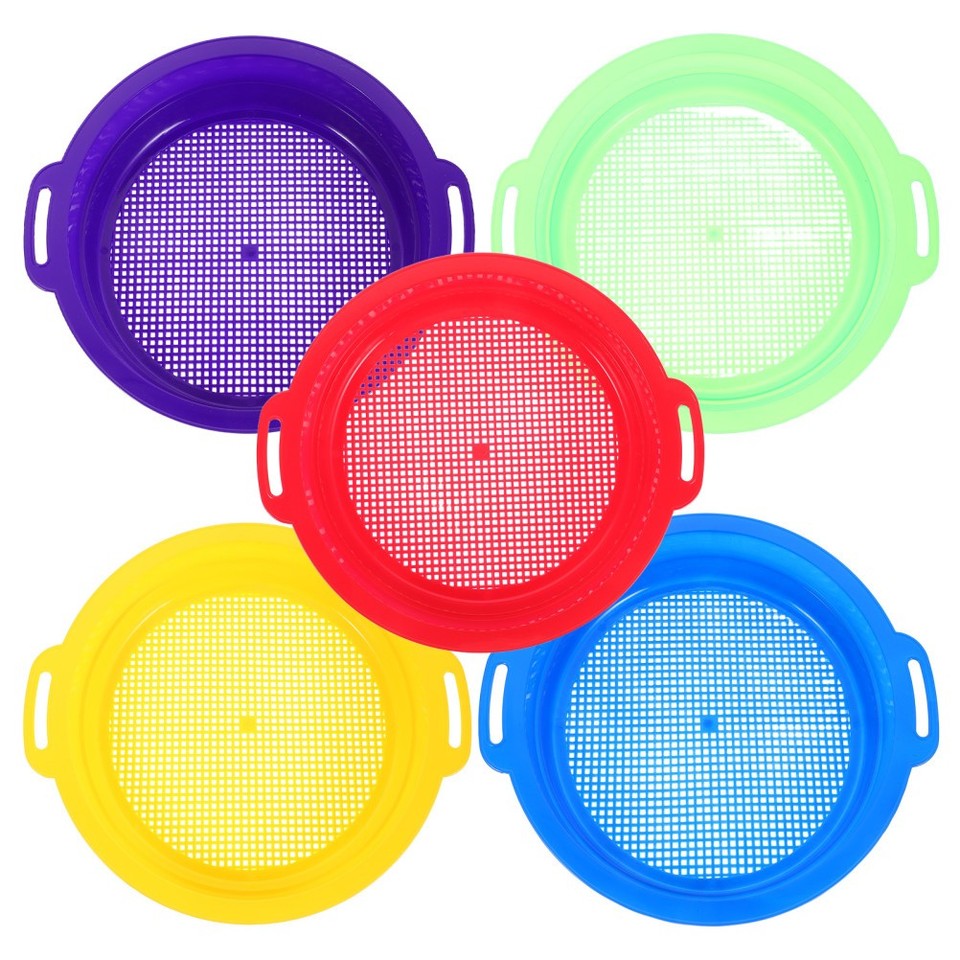 5pcs Beach Sand Sifter: Kids Beach Sand Sieve for Sandbox Backyard ...