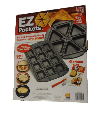 EZ Pockets 4-Piece Non-Stick Baking Kit w/ Cutting Tool & Recipe Book ...