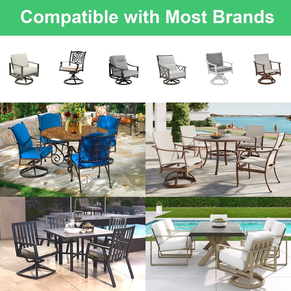 8 Pack Fiberglass Rocking Plate Replacement for Patio Swivel Rocker ...