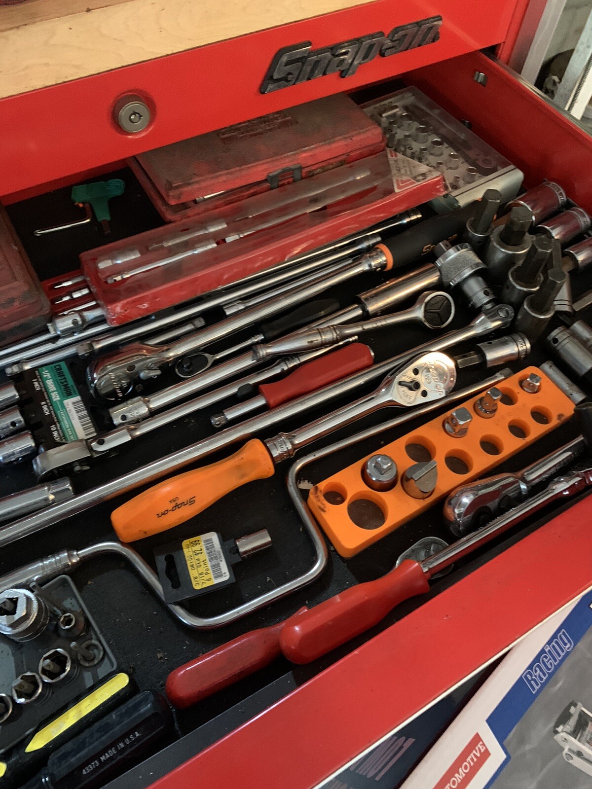 snap on tool boxes with tools 3/4 drive set 1/2 sockets set 3/8 sockets ...