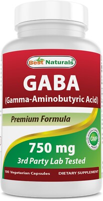 Best Naturals Gaba 750 mg 100 Veggie Caps | eBay