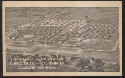 Postcard OKMULGEE Oklahoma/OK A&M Tech Training College Aerial view ...