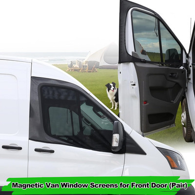 Magnetic Van Window Screens Front Door Pair, Universal Fit, Bug ...