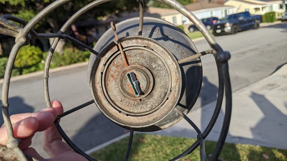 SANTA FE TALL GLOBE BELL BOTTOM RAILROAD LANTERN MATCHING CAST CROSS ...