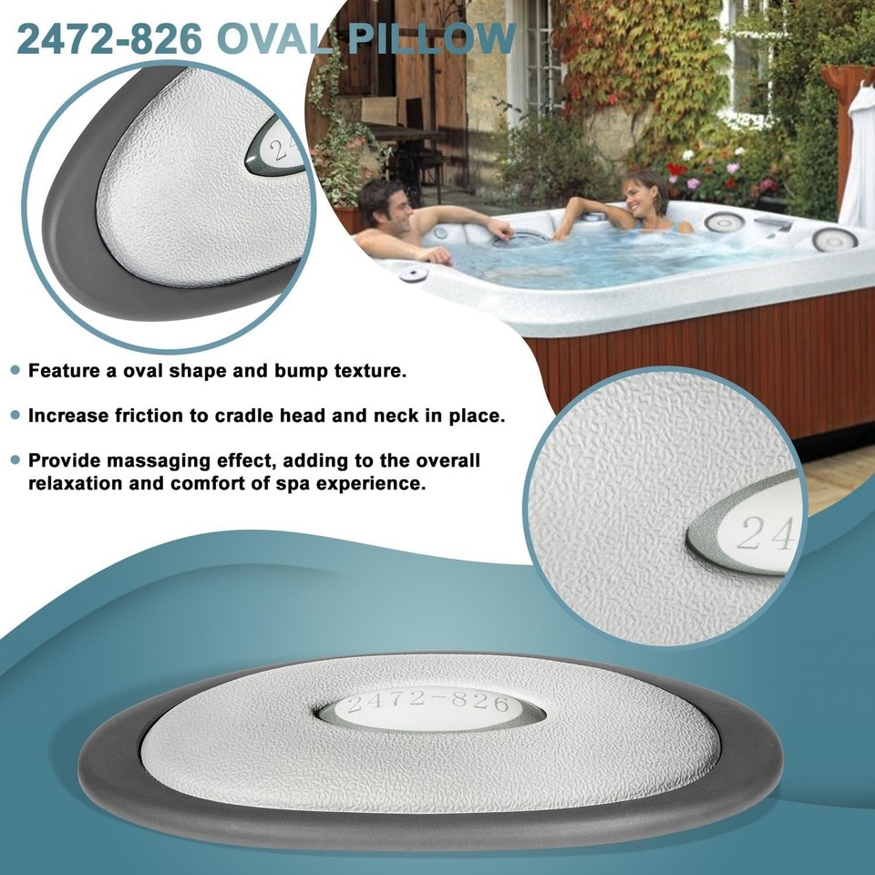 2472-826 Oval Pillow Insert + Back Mount Kit Fits Jacuzzi J-300 Series ...
