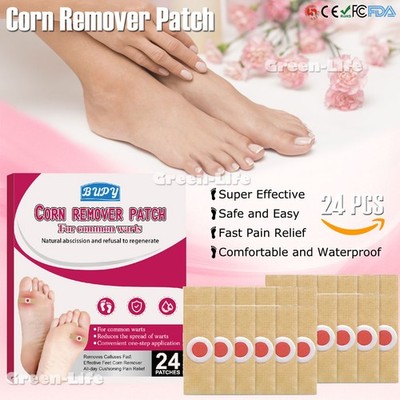 24pcs Corns Removal Patch Toe Callus Corn Remover Pads Wart Treatment ...