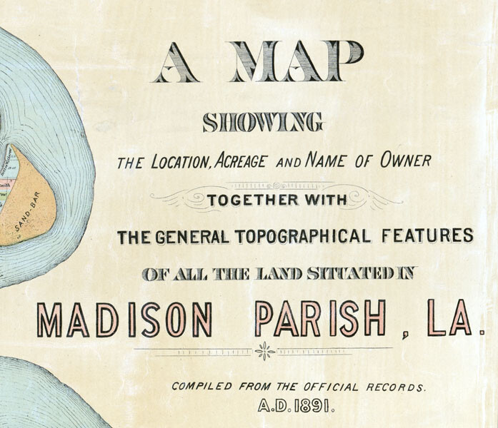 1891 Map of Madison Parish (County) Louisiana Tallulah | eBay