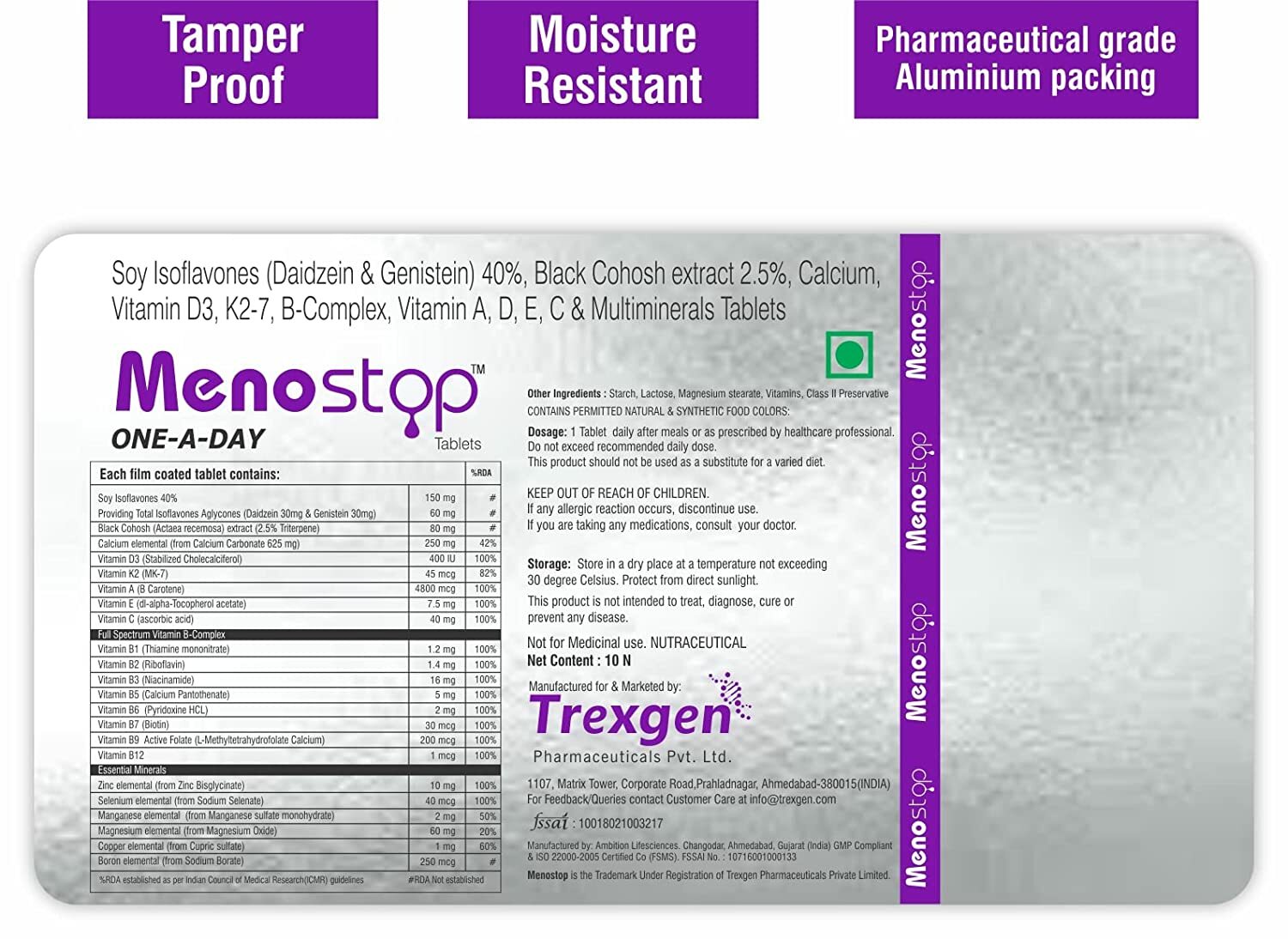 MENOSTOP Women's One-a-day Menopause Formula (30 Tablets)natural herbs ...