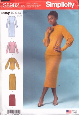 Simplicity Pattern 8982 ~ Misses' Knit Two Piece Sweater or Dress ...